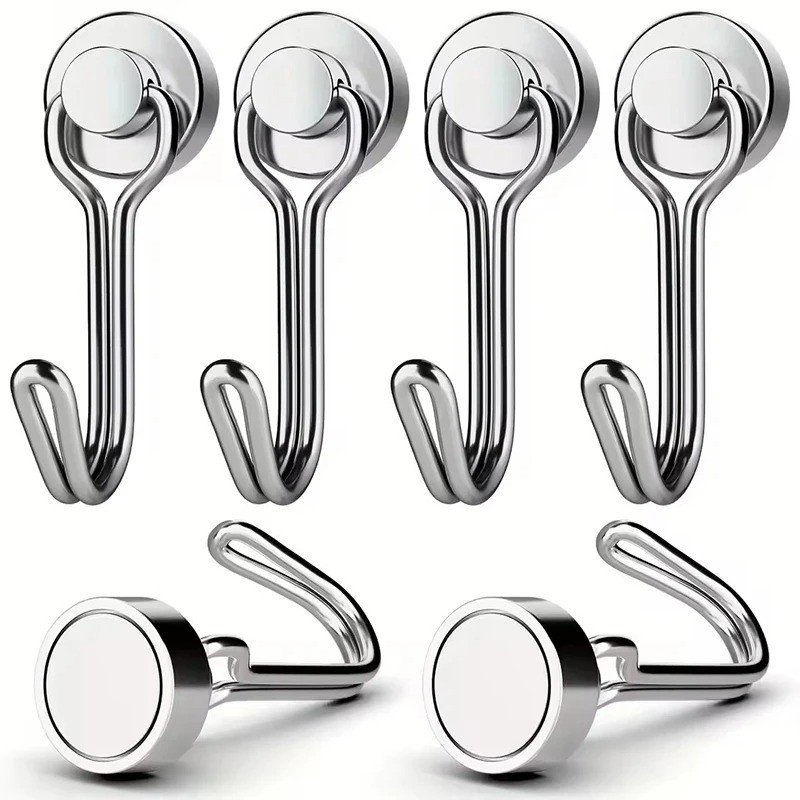 10Pcs Magnetic Hooks Heavy Duty Magnet Hook Neodymium Rare Earth ...