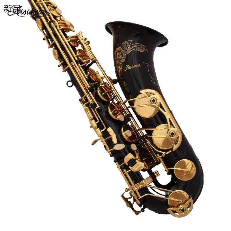 Aiswell Black Lacquer Golden Double Rib Instrument Bb Tenor Saxophone ...