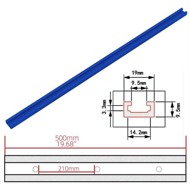 19mm Aluminum Alloy Woodworking Small T-Slot Guide Rail Track Sliding ...
