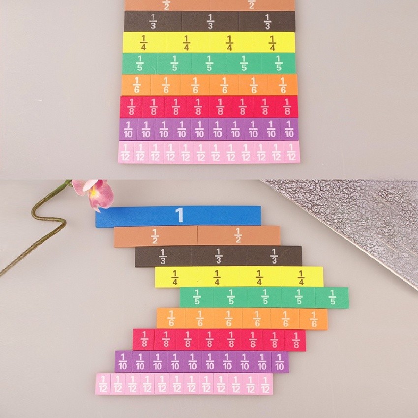 Magnetic Fraction Tiles Math Teaching Tool for Kids Learning Fractions ...