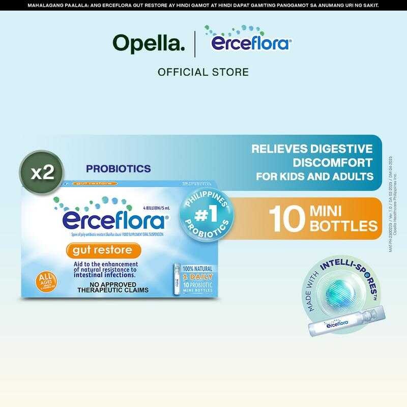 Erceflora Gut Restore Probiotic Balance Supplement For Kids & Adults 10 ...