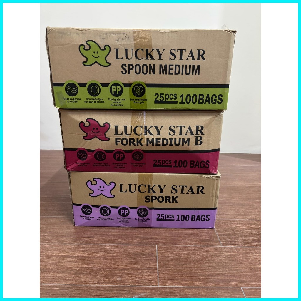 PER BOX [100 packs x 25 pcs] Disposable Plastic Spoon, Fork and Spork ...