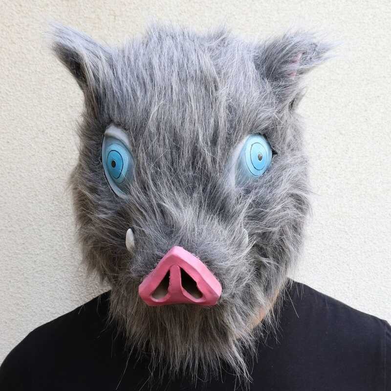 Demon Slayer Mask Halloween Horror Anime Character Prop Cosplay Inosuke ...
