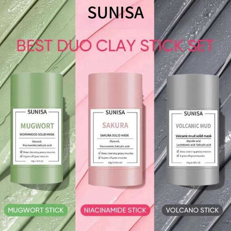 368 『Buy 1 TAKE 2』3*40G Sunisa Clay Mask Stick Series Mugwort Volcano ...