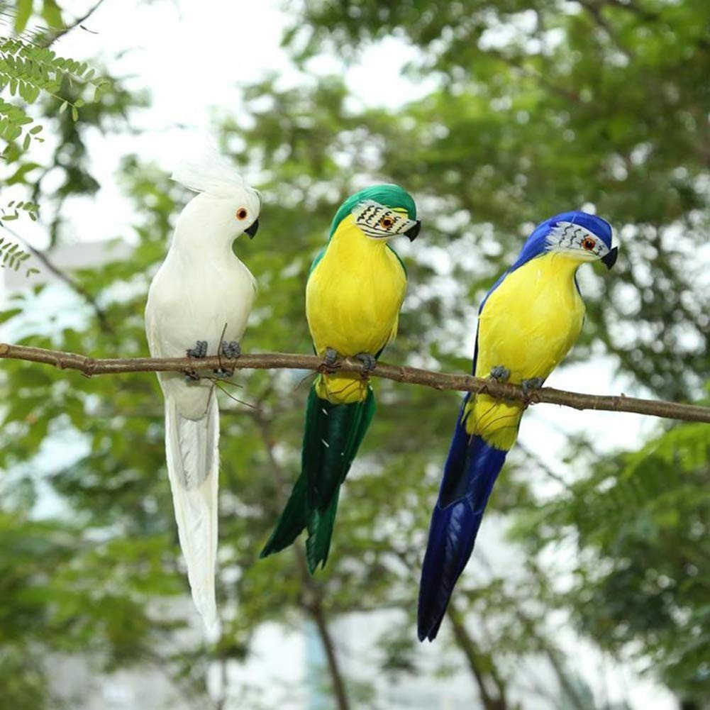 YFBG. Artificial Fake Parrot Lifelike Feathered Bird Imitation Garden ...