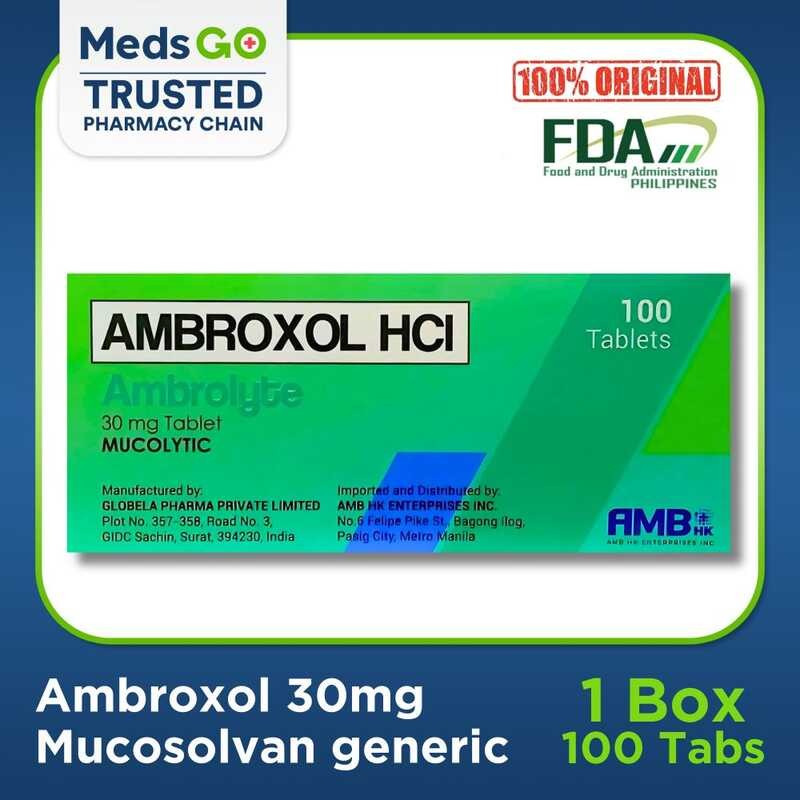 Ambroxol Mucolytic 0Mg For Kids And Adults - 1 Box X 100 Tablets ...