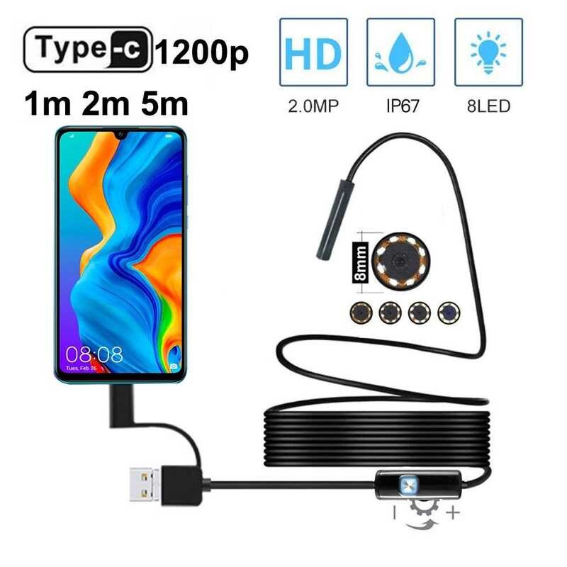 Tt HD 1200P USB C Semi Rigid Cable Waterproof 8Mm Lens 8 Adjustable Led ...