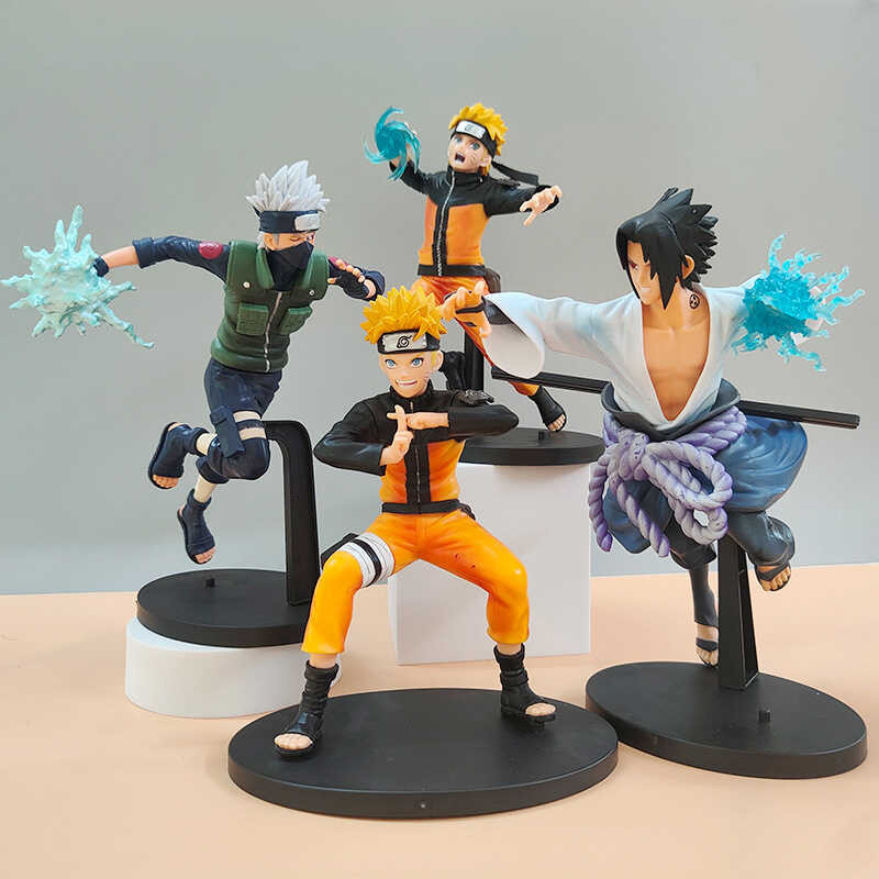 Naruto Figures Uzumaki Naruto Hatake Kakashi Sasuke Boxed Model ...