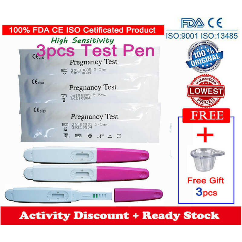 Early Pregnancy Test Pen 3Pcs Strip Kit First Response Strips Paper ...
