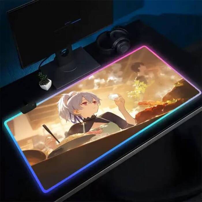 Darker than Black Anime Gaming Mouse Pad LED Backlit Rubber XXL RGB ...