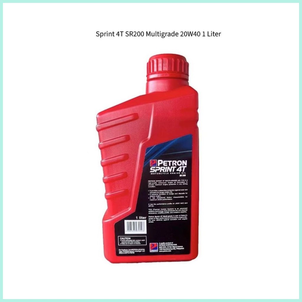 Petron Sprint 4T SR100 Mono-grade Motorcycle Engine Oil SAE 40 (1 Liter) for TRICYCLE/ HONDA TMX ...