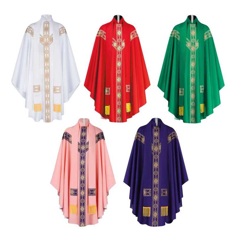 Tt Mens Women Priest Chasubles With Stole And Cross Traditional ...