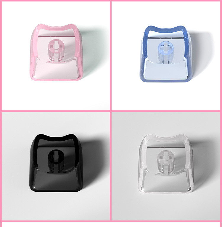 PC Transparent MAO Cute Cat Shape Keycap PC Material 1U Keycap ...