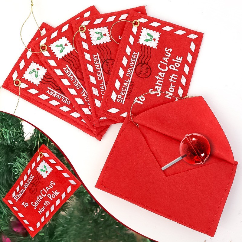 Festive Santa Felt Envelope - Multi-Functional Christmas Tree Ornament ...