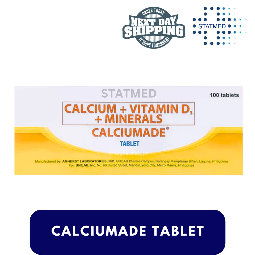 Calciumade Tablet Calcium + Vitamin D3 + Minerals l 10 & 50 Tabs ...
