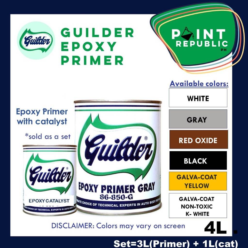 GUILDER EPOXY PRIMER with Catalyst Set (4L Set=3L Primer + 1L Catalyst ...