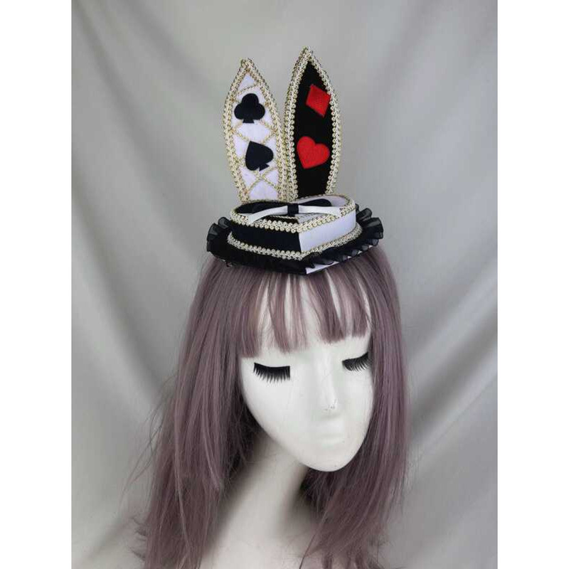Halloween Circus ir Tale Stle Rabbit Ears Double Color Heart Small Hat ...