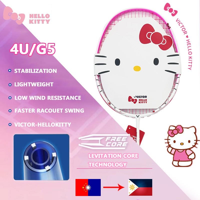 Hello Kitty badminton racket Single DriveX KT DX-KT (Bouquet Pink ...
