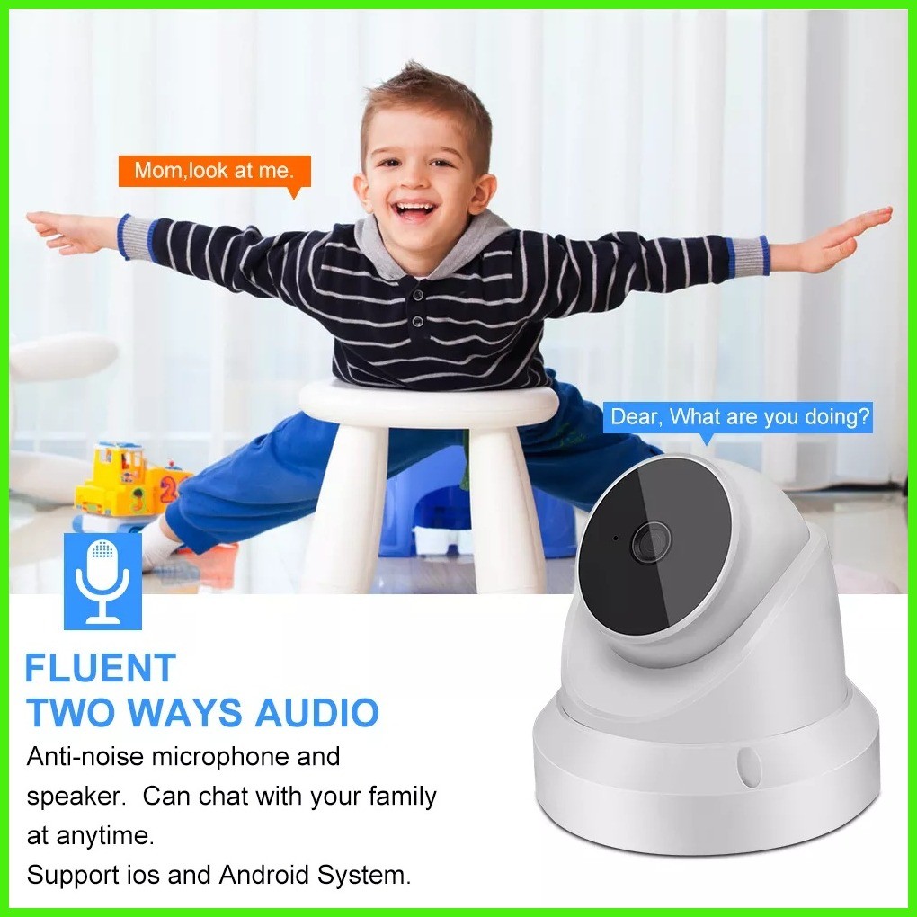 ODSCN V380 PRO 2MP HD Camera 360° Horizontal Static Rotation CCTV IP ...