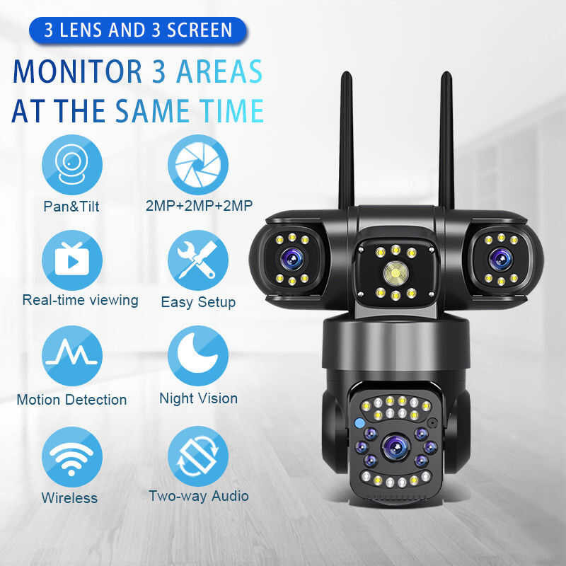 V380 Pro Cctv Camera 6Mp 3 Lens Screens Outdoor Waterproof Ip66 Connect ...