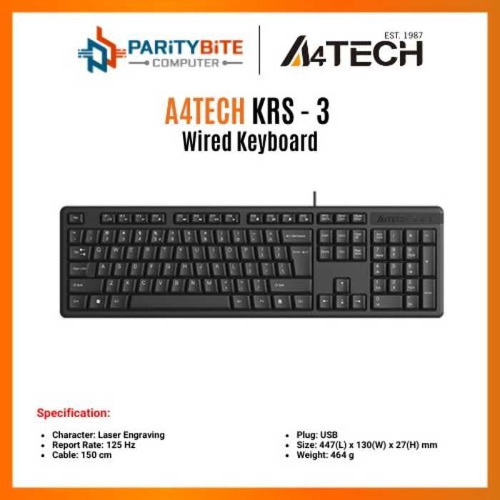 A4tech Krs-3 Wired Keyboard USB 3Fb | Shopee Philippines