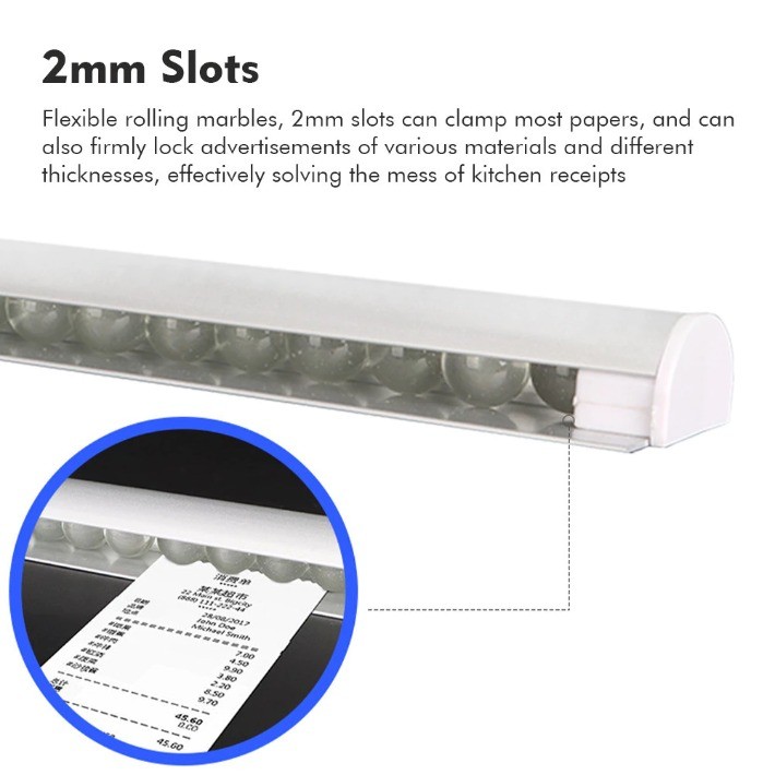 No Punching Aluminum Ticket Holder - Premium Kitchen Menu Clip for ...