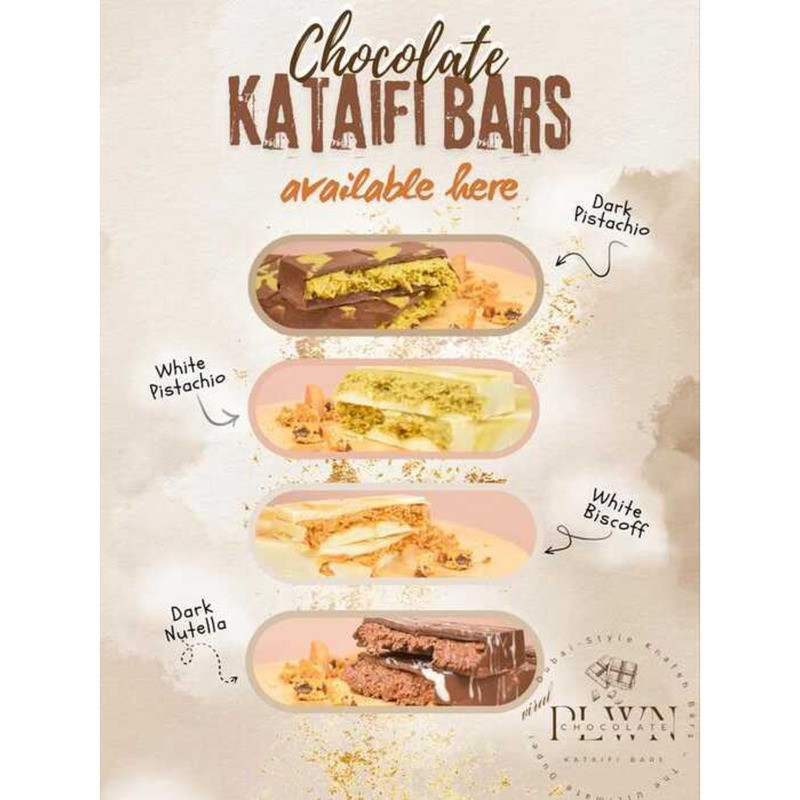 Size Bars- PLWN Chocolate Kataifi Bar Viral Dubai Knafeh Dupe ...