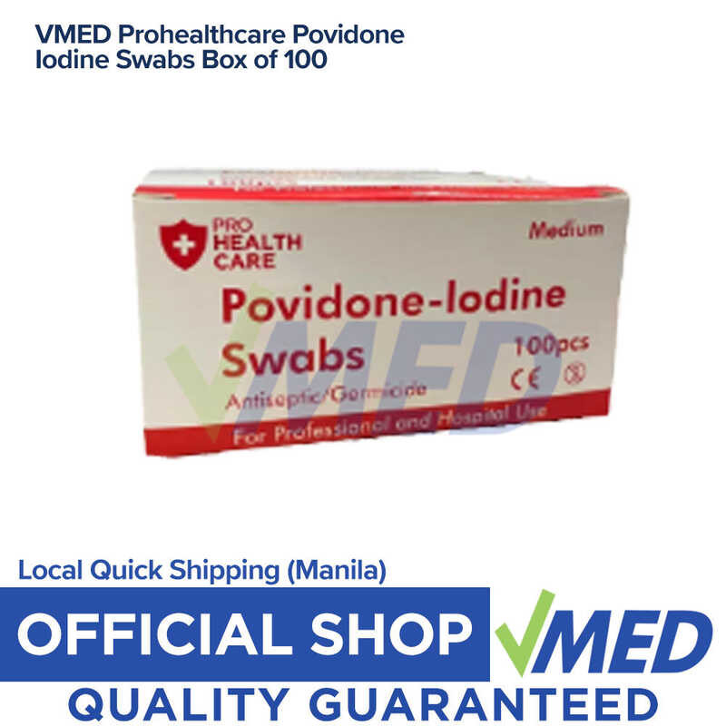 VMED Prohealthcare Povidone Iodine Swabs Box Of 100 3 3Dc | Shopee ...