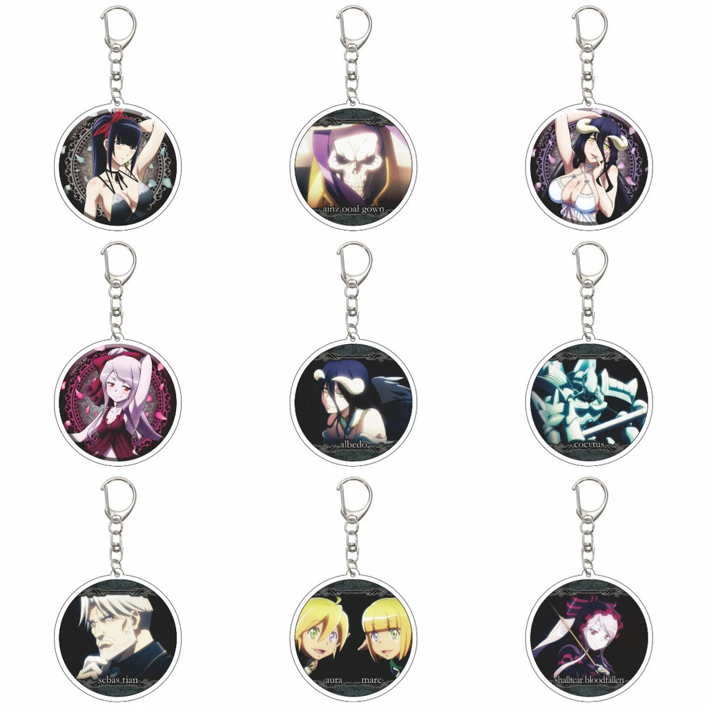 55MM Anime Overlord Keychain Ainz Ooal Gown/albedo/Demiurge/Shalltear ...