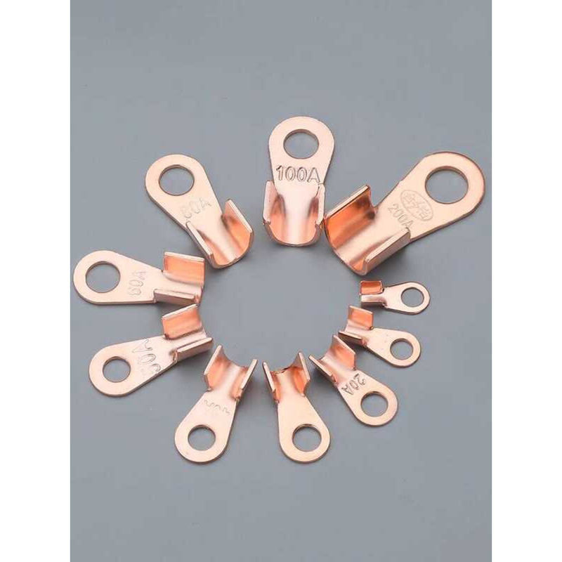 Pure Open 100A Ear Nose Connector Copper Terminal Battery Wire Leather ...