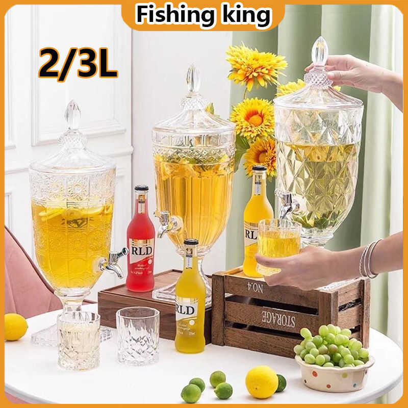 Glass Beer Dispenser Elegant Juice Beverage Jar With Tap For Hotel ...