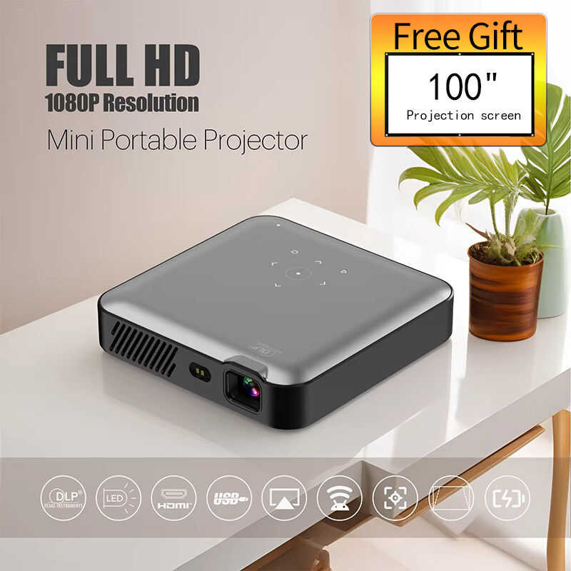 2025 Outdoor Mobile Portable Mini DLP Projector With Apps LED Smart Tv ...