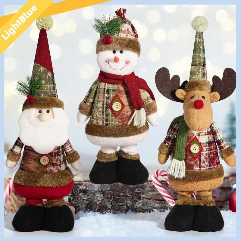Tt LIGHTBLUE BEAUTY Long Legs Christmas Standing Snowman Santa Clause ...