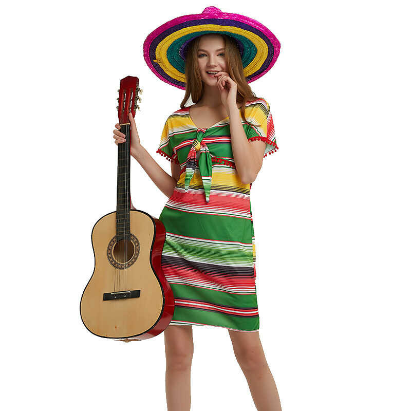 Halloween Mexican Costume Masquerade Performance Adult Men and Women ...