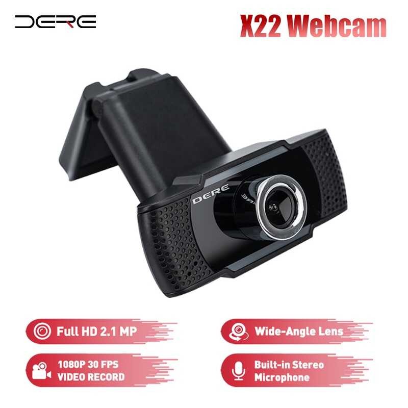 DERE X22 USB Full 1080P 2.1 Mp Webcam Wide-Angle Camera With Noise ...