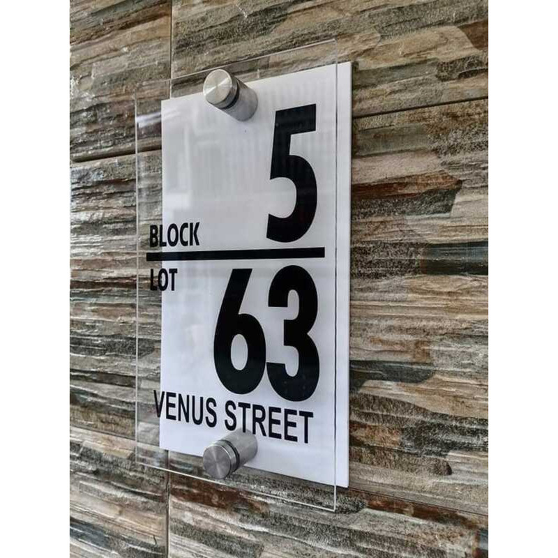 HOUSE NUMBER Plate/Blk LOT Signage/Outdoors Signage/Waterproof Signage ...