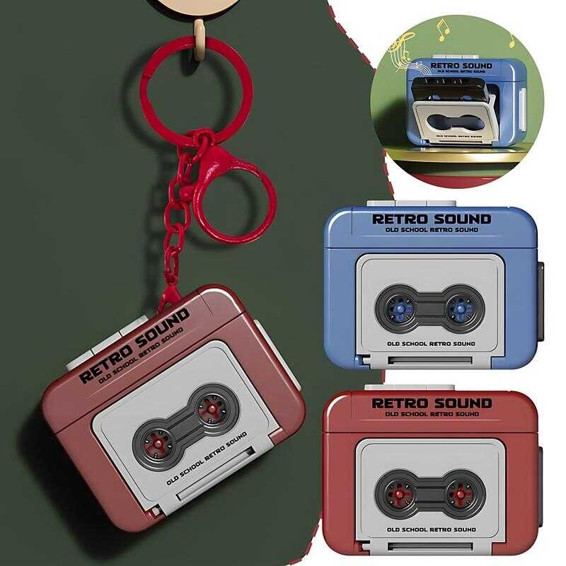 Vintage Tape Gift Keychain Recordable Mini Retro Cassette Recorder ...