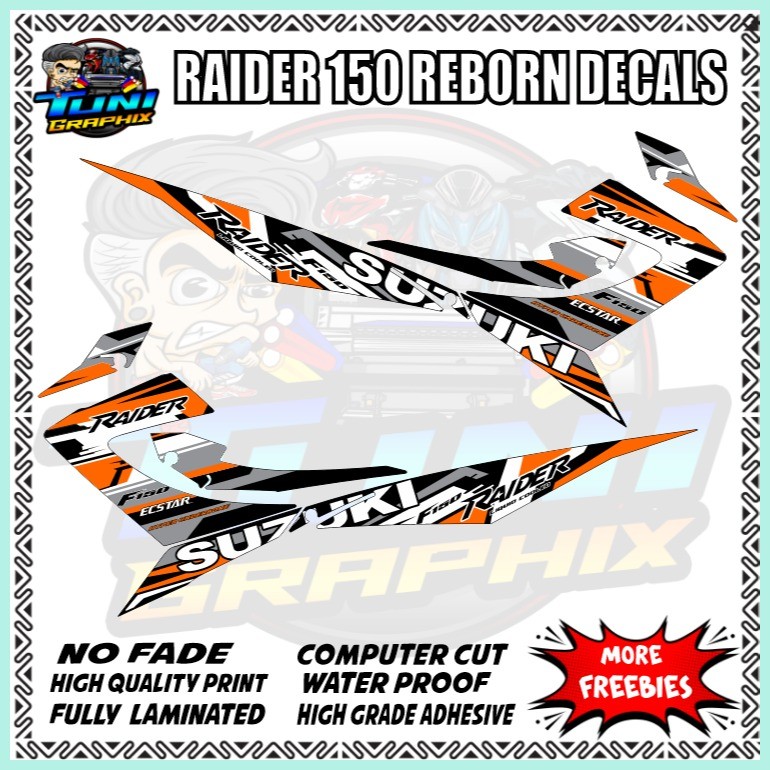 RAIDER 150 CARB REBORN INDO SATRIA ECSTAR DECALS - High Quality Print ...