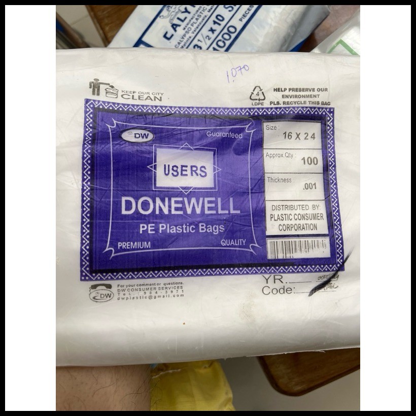 100pc 16x24 Donewell .001 PE medyo makapal kaysa sa pang yelo plastic ...