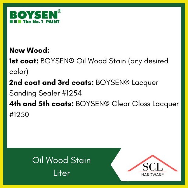 BOYSEN Oil Wood Stain Gallon (Mahogany, Walnut, Maple, Oak) | Shopee ...