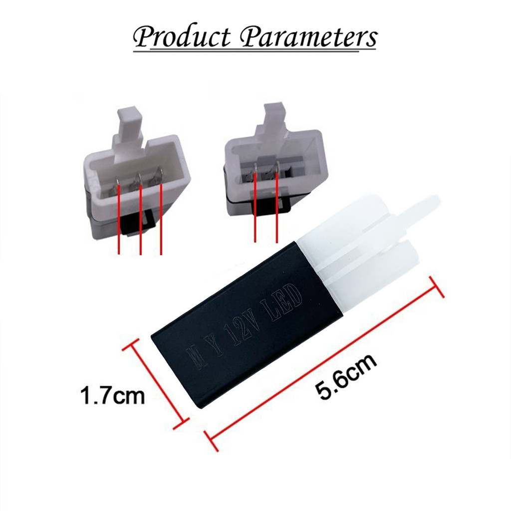 2/3Pin 12V Universal LED Flasher Relay For Motorcycle Scooter Plug and ...