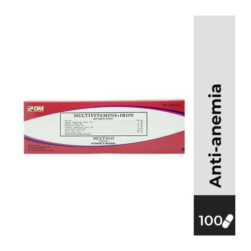 MULTIGO Multivitamins+Iron Vitamins & Mineral Capsule 100S Bb8 | Shopee ...