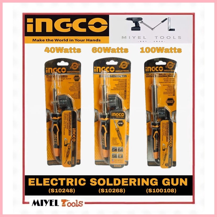 INGCO Electric Soldering Iron 40W / 60W / 100W | Shopee Philippines