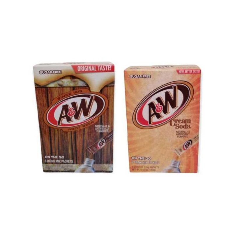 A W Root Beer Zero Sugar Free Low Calorie Powdered Drink Packets E ...