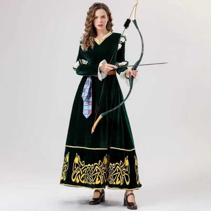 Tt Women Adult Brave Cartoon Merida Costume Set - Long Sleeve Cosplay ...