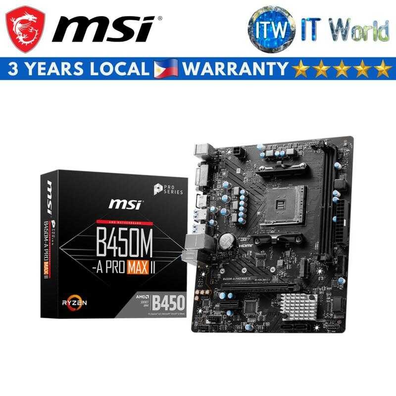 Itw | MSI B450m-A Pro Max II Micro-Atx Am4 Ddr4 Motherboard | Shopee ...
