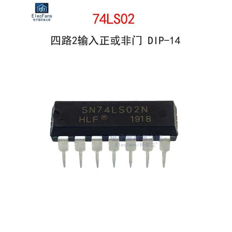 (2 pieces) Original 74LS02 Direct Plug DIP-14 Quad 2-Input Positive or ...
