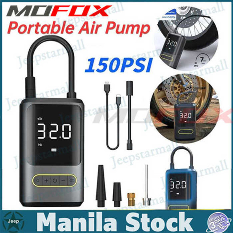 MOFOX 150PSI Digital Wireless Car Pump Mini Portable Tire for Motorcycle Bicycle Electric ...