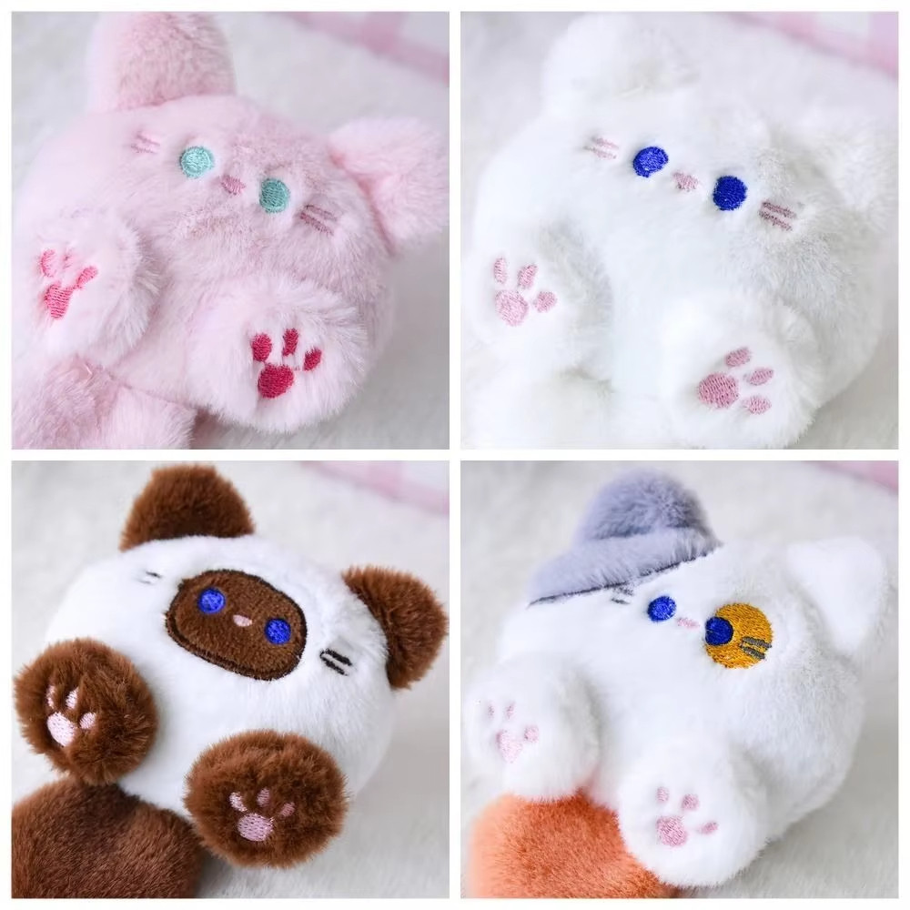 Plush Long Tail Cat Keychain Pendant Cute Soft Plush Toy Doll Backpack ...