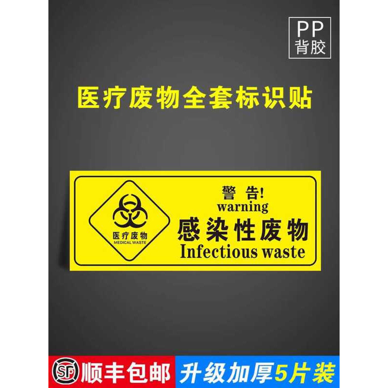 ☑♥ Infectious Trash Bin Classification Medical Signage Infection Injury ...